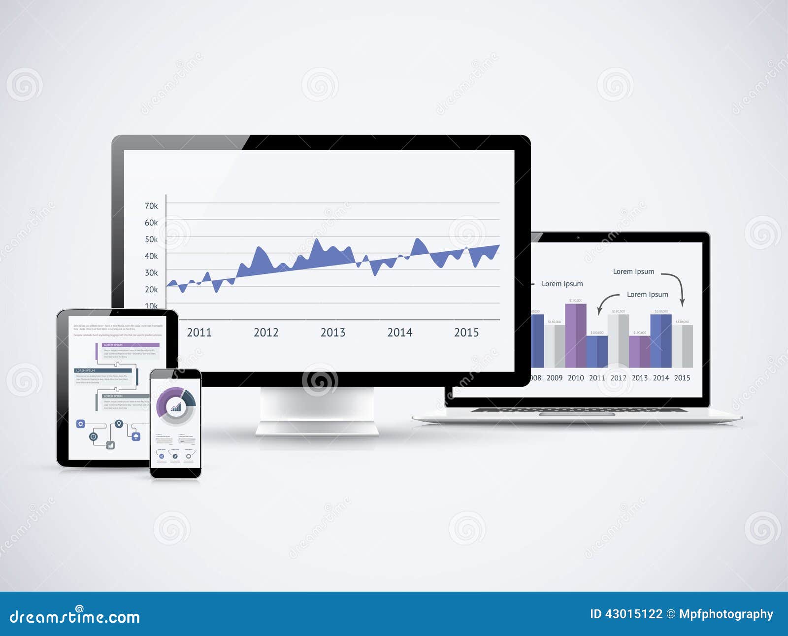 Analyzing Financial Statistics on the Vector Computers Stock Vector ...
