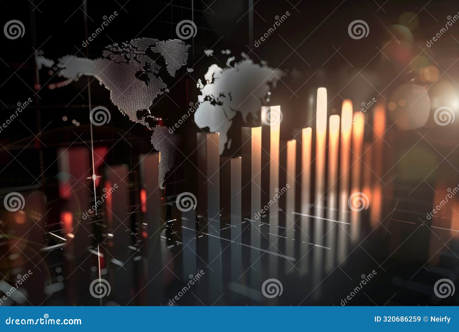 Analyzing Global Financial Markets with a World Map and Bar Graphs To ...