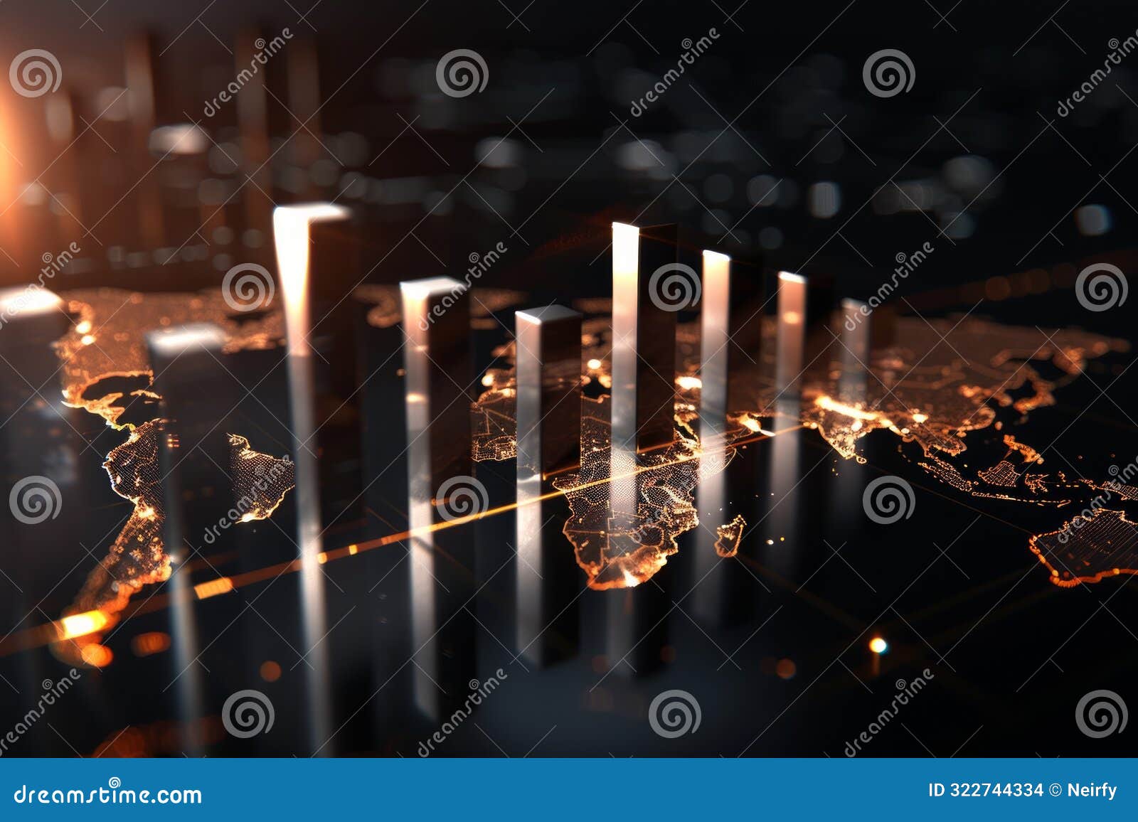 Analyzing Global Financial Markets with a World Map and Bar Graphs To ...