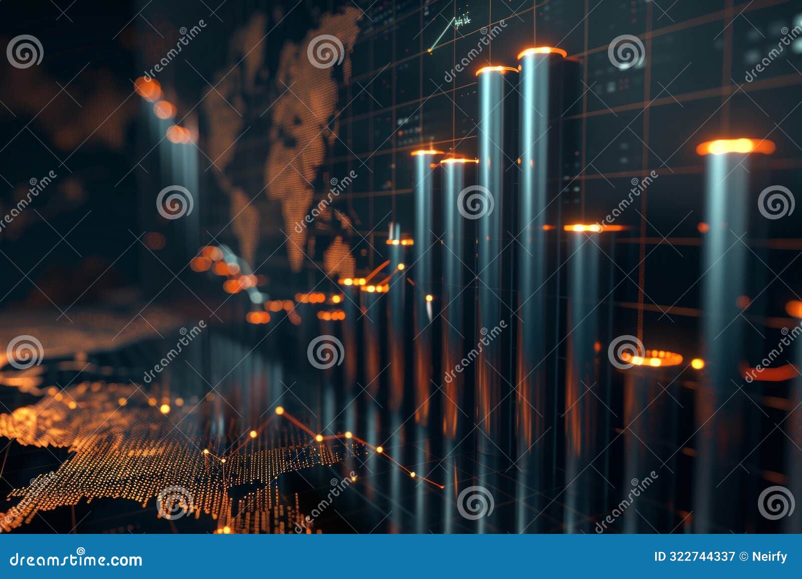 Analyzing Global Financial Markets with a World Map and Bar Graphs To ...
