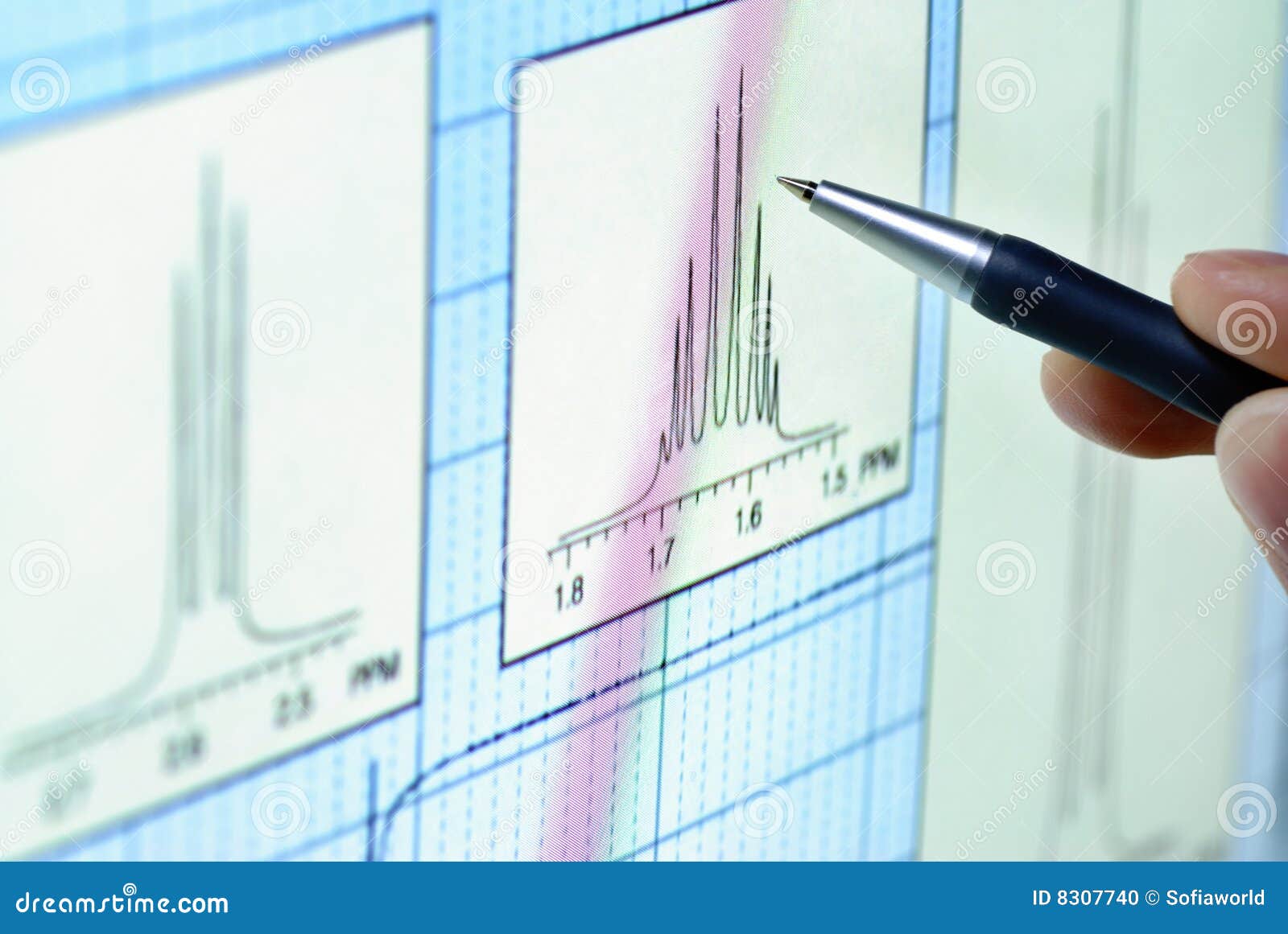 Analyzing graph on screen stock photo. Image of monitor - 8307740