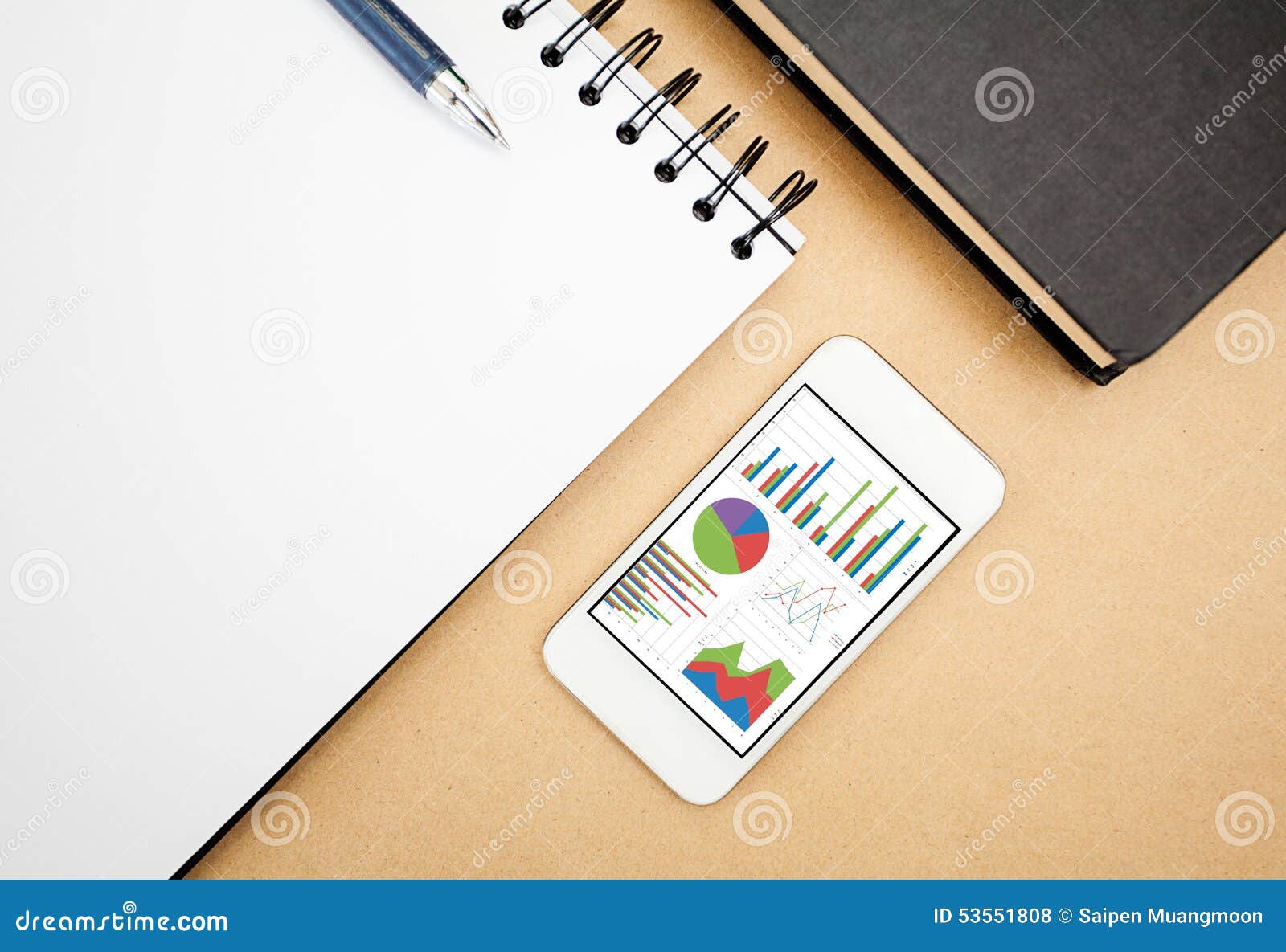 Analyzing Graph on Smart Phone Stock Photo - Image of planning ...