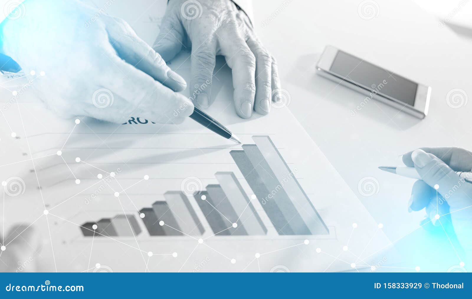 Analyzing Growing Results; Multiple Exposure Stock Image - Image of ...