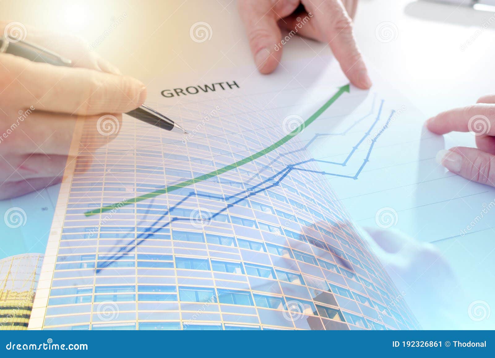 Analyzing Growing Results; Multiple Exposure Stock Image - Image of ...