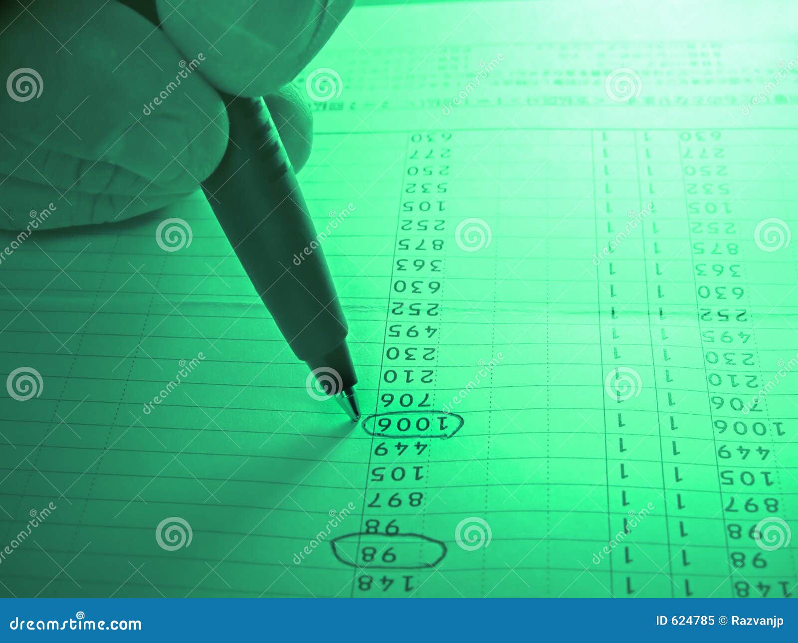 Analyzing a numbers column stock image. Image of accounting - 624785