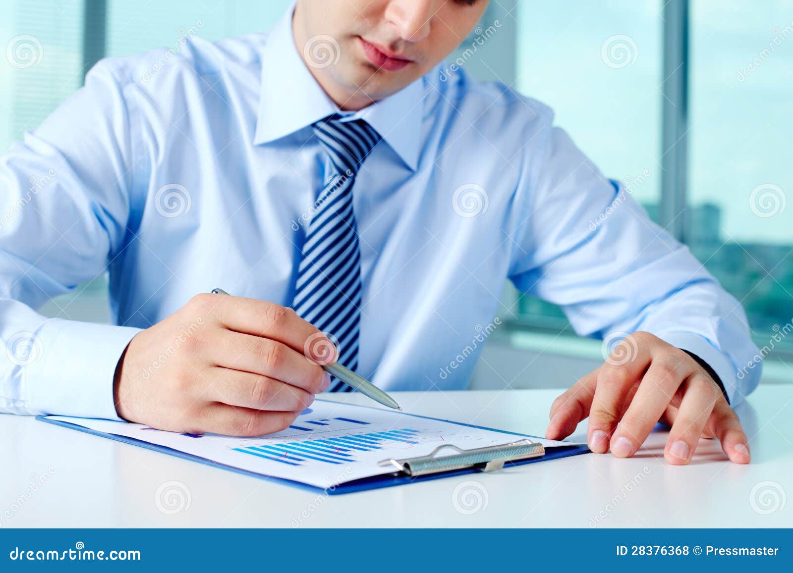 Analyzing paper stock photo. Image of business, clipboard - 28376368