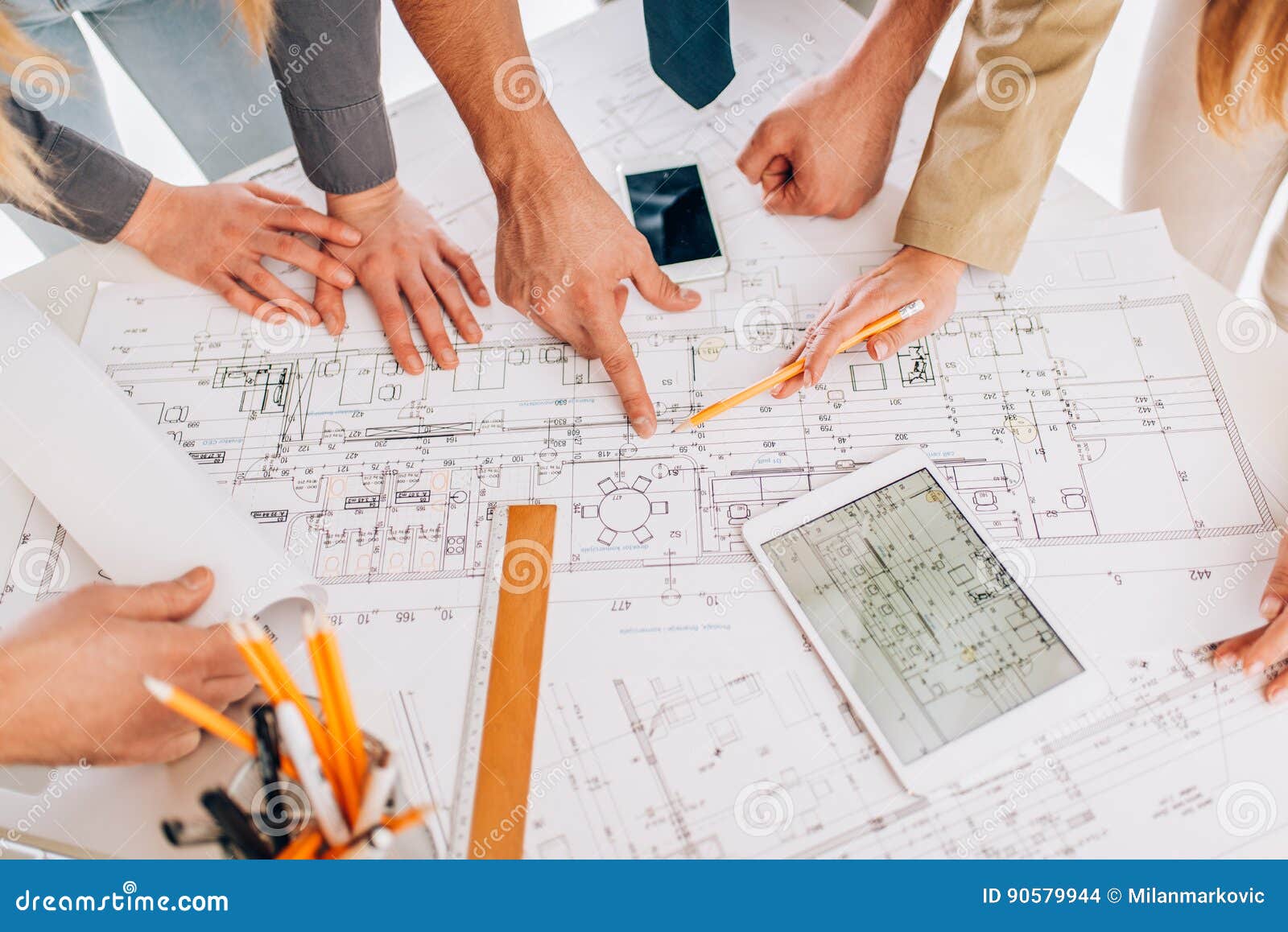 Analyzing Project stock photo. Image of horizontal, workplace - 90579944