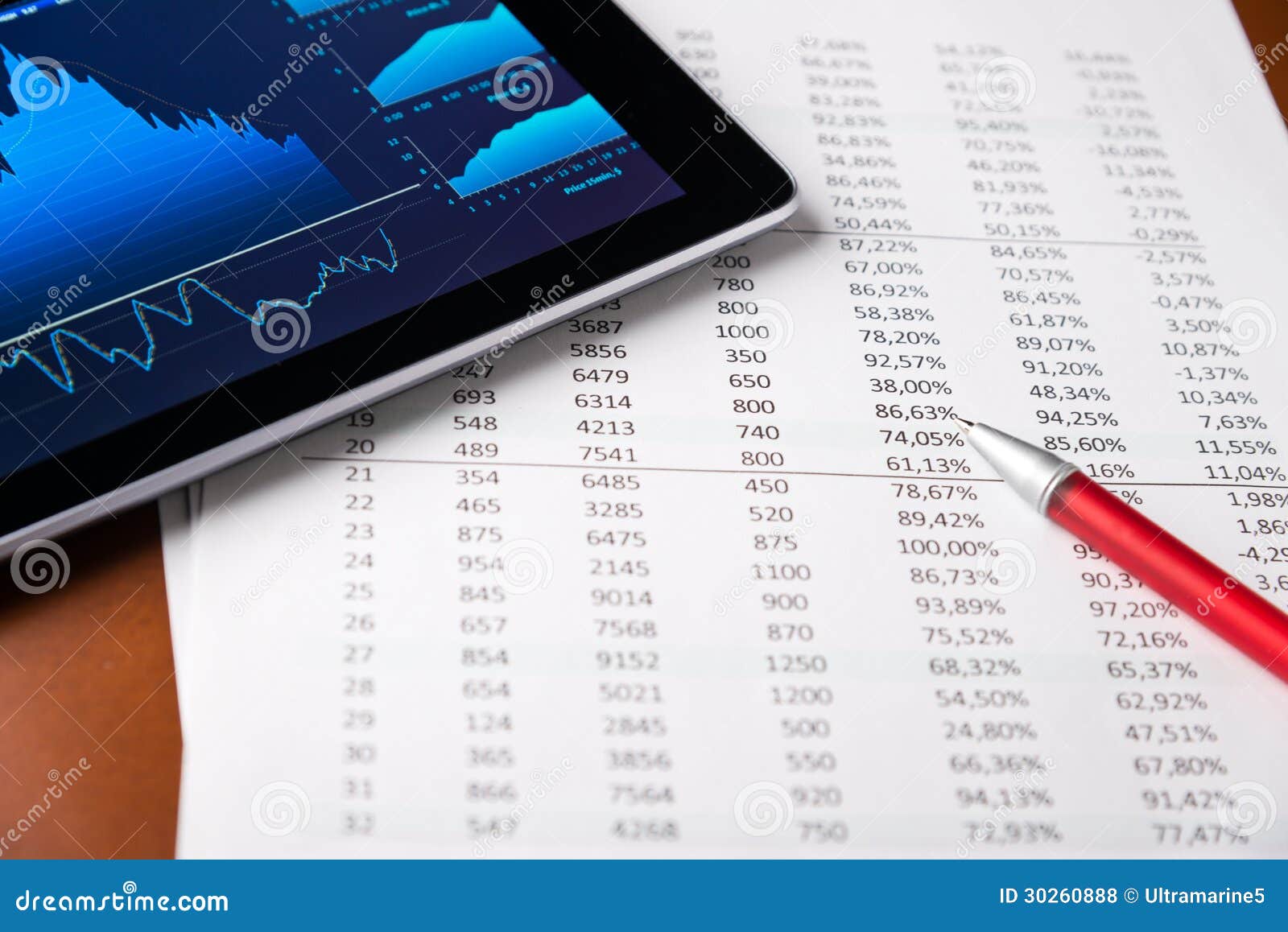 Analyzing Report with Tablet-pc Stock Photo - Image of information ...