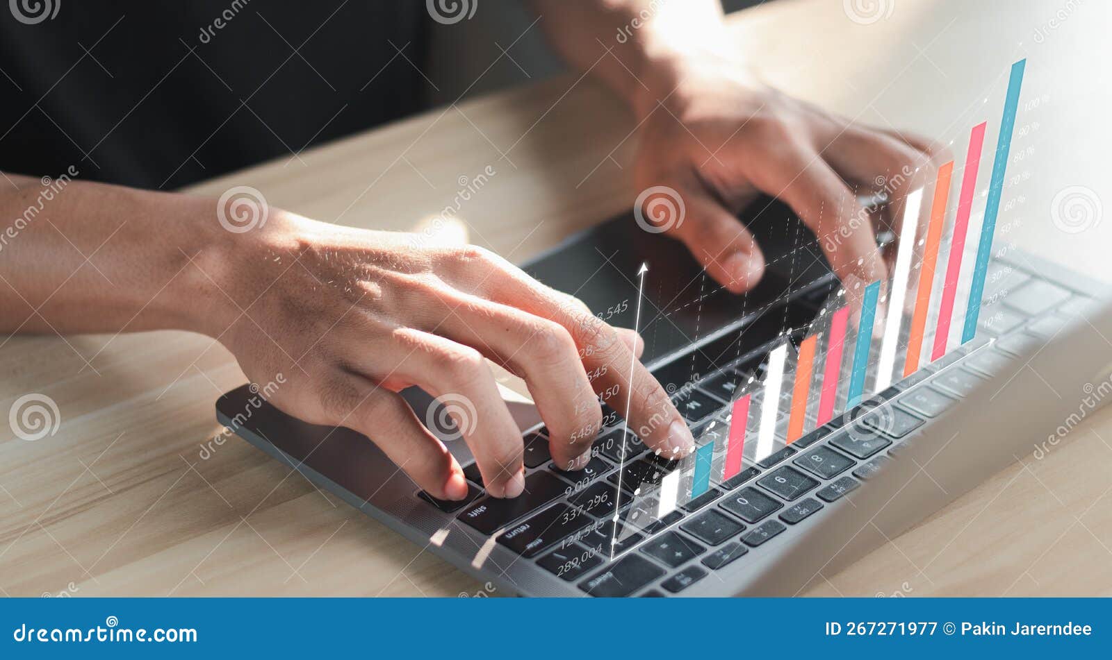 Analyzing Sales Data Graph Growth on Strategy Stock Image - Image of ...