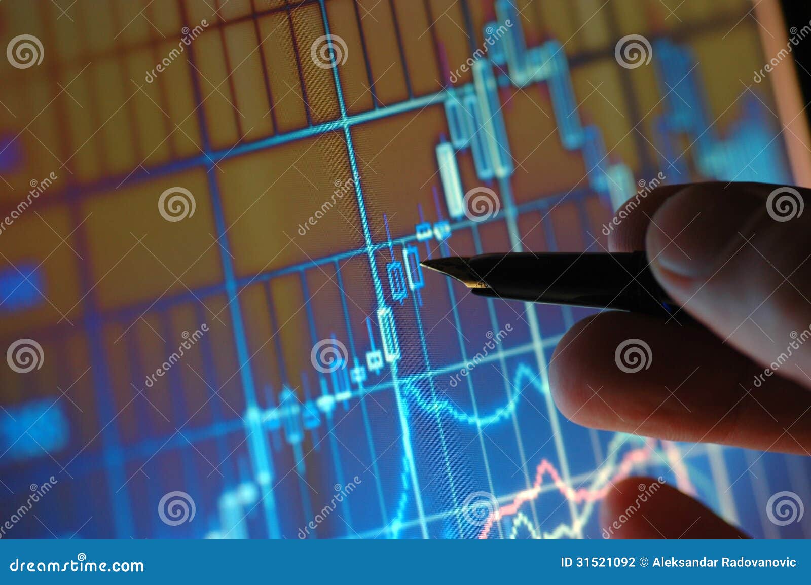 Analyzing Stock Market Chart Stock Photo - Image of digital, close ...