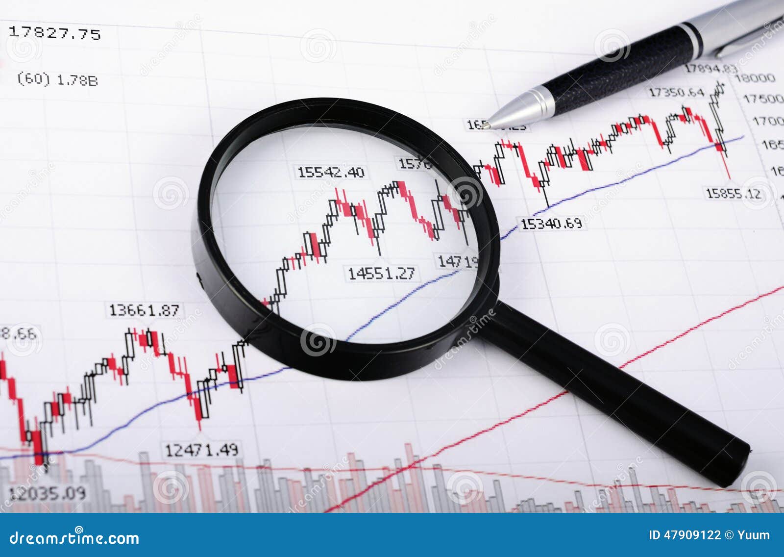 Analyzing the stock market stock photo. Image of improvement - 47909122