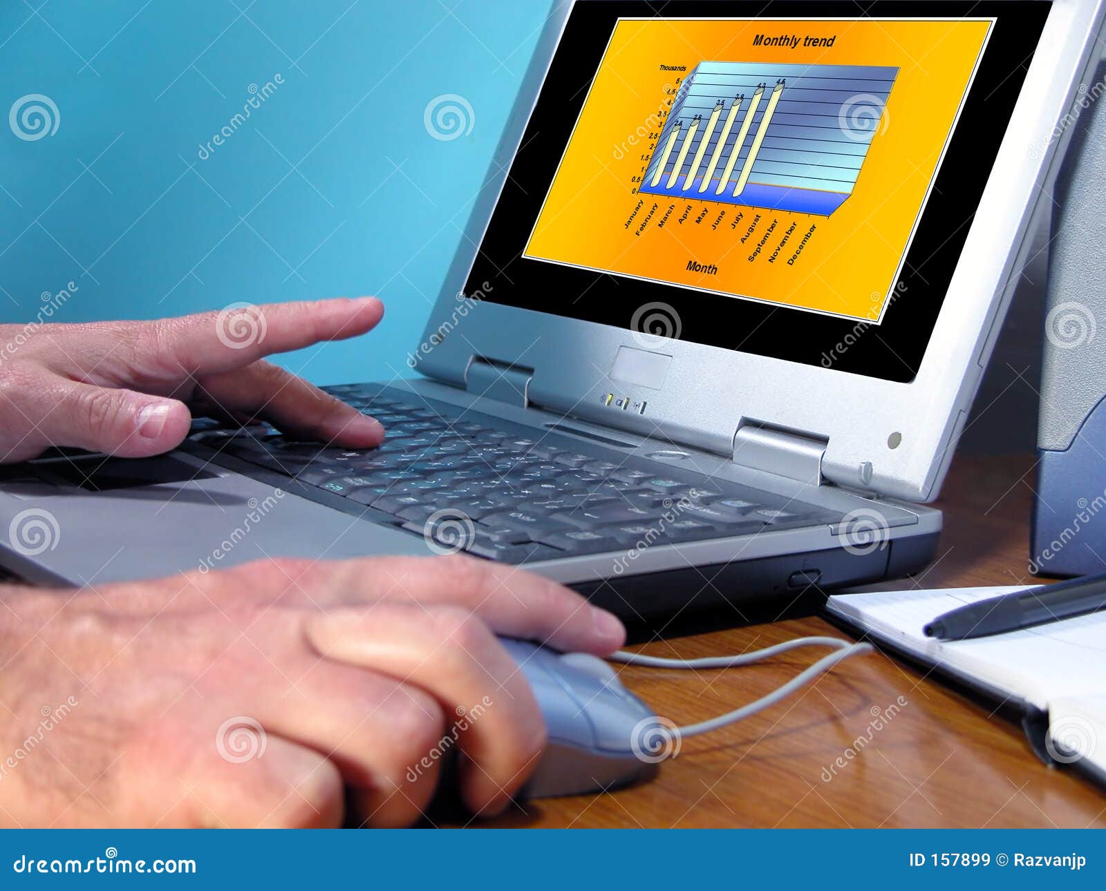 Analyzing the Success Trend Stock Image - Image of desk, closeup: 157899