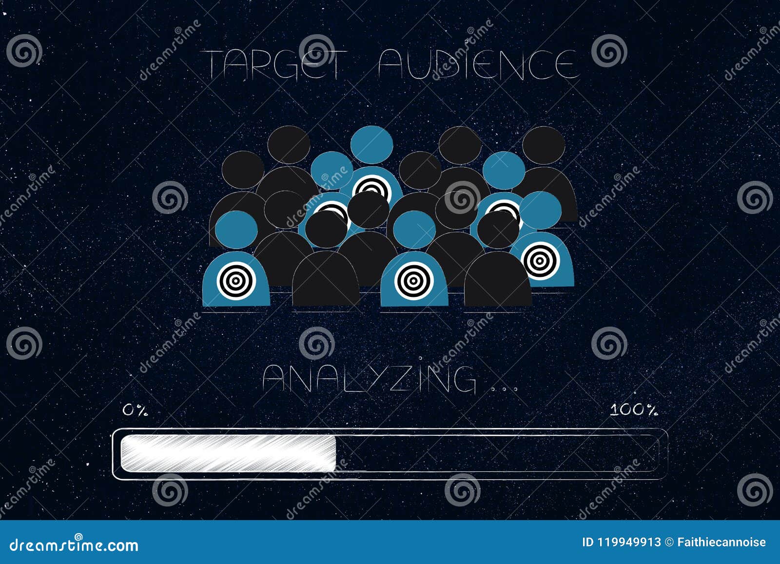 Analyzing Target Audience among a Crowd with Progress Bar Loading Below ...