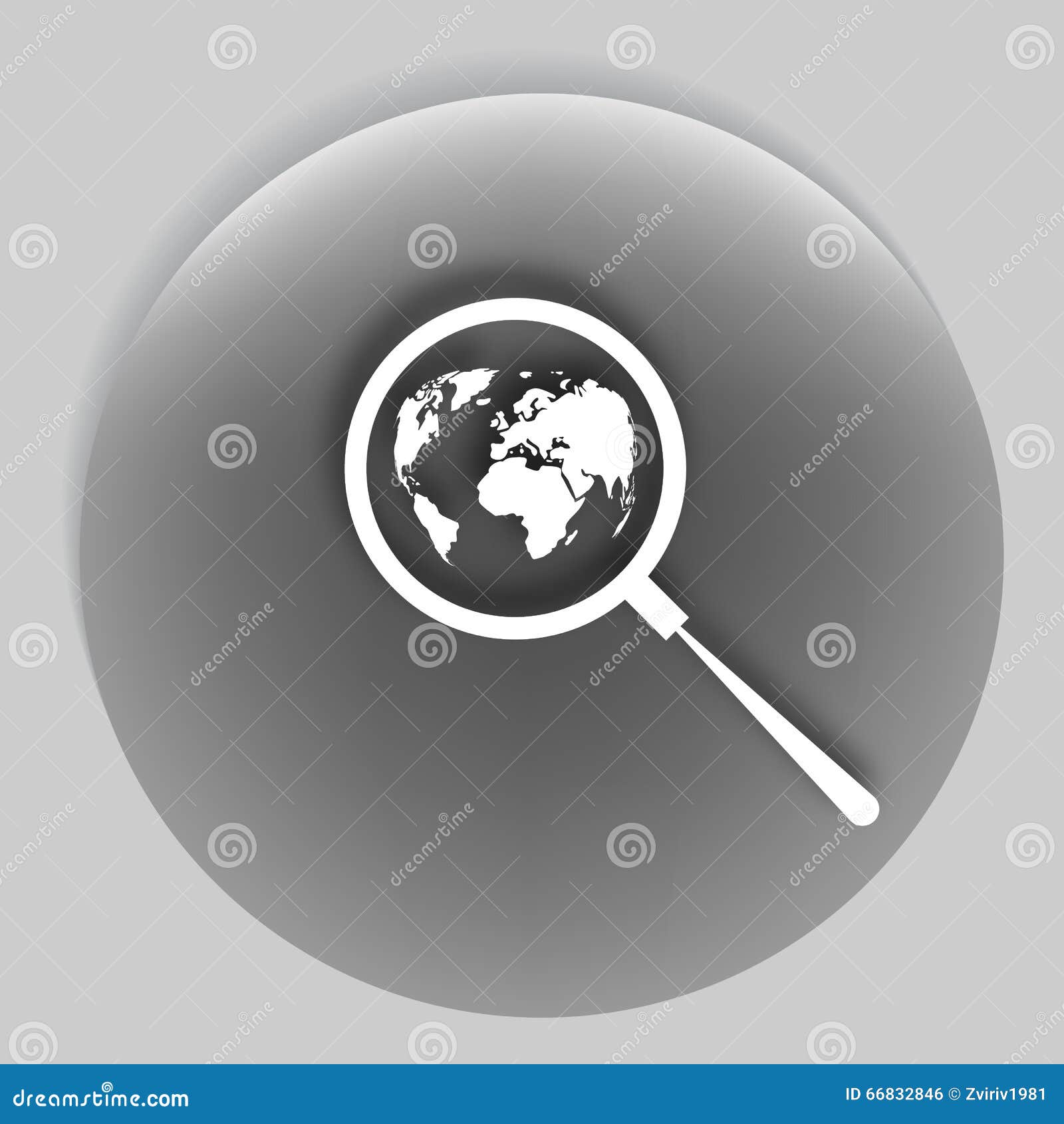 Analyzing the World. Magnifier Glass with Globe Stock Illustration ...