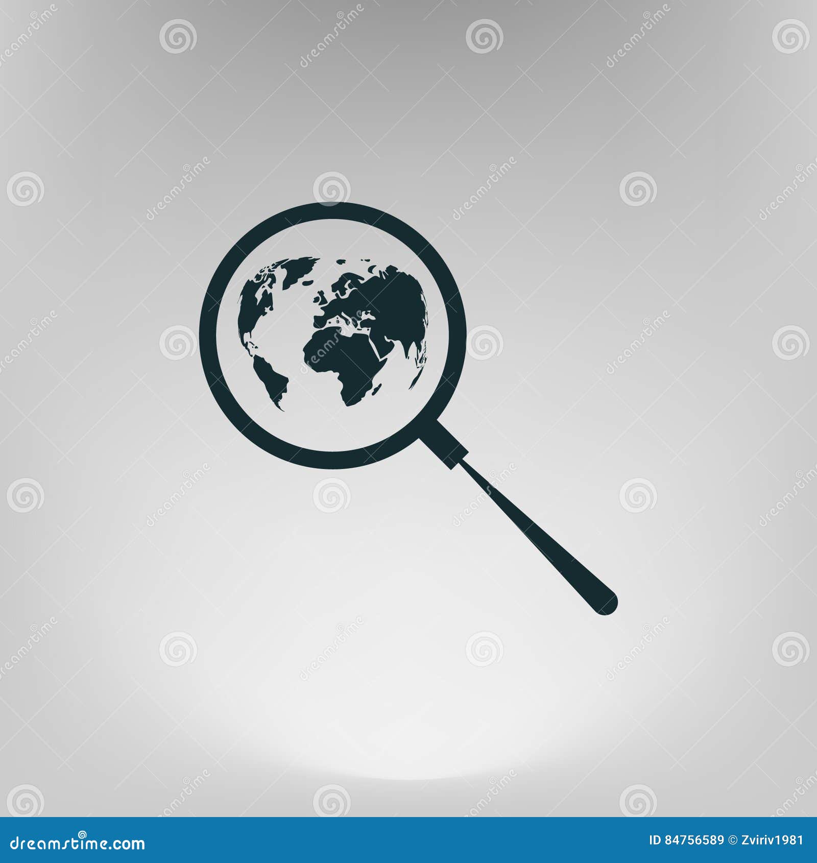 Analyzing the World. Magnifier Glass with Globe Stock Illustration ...