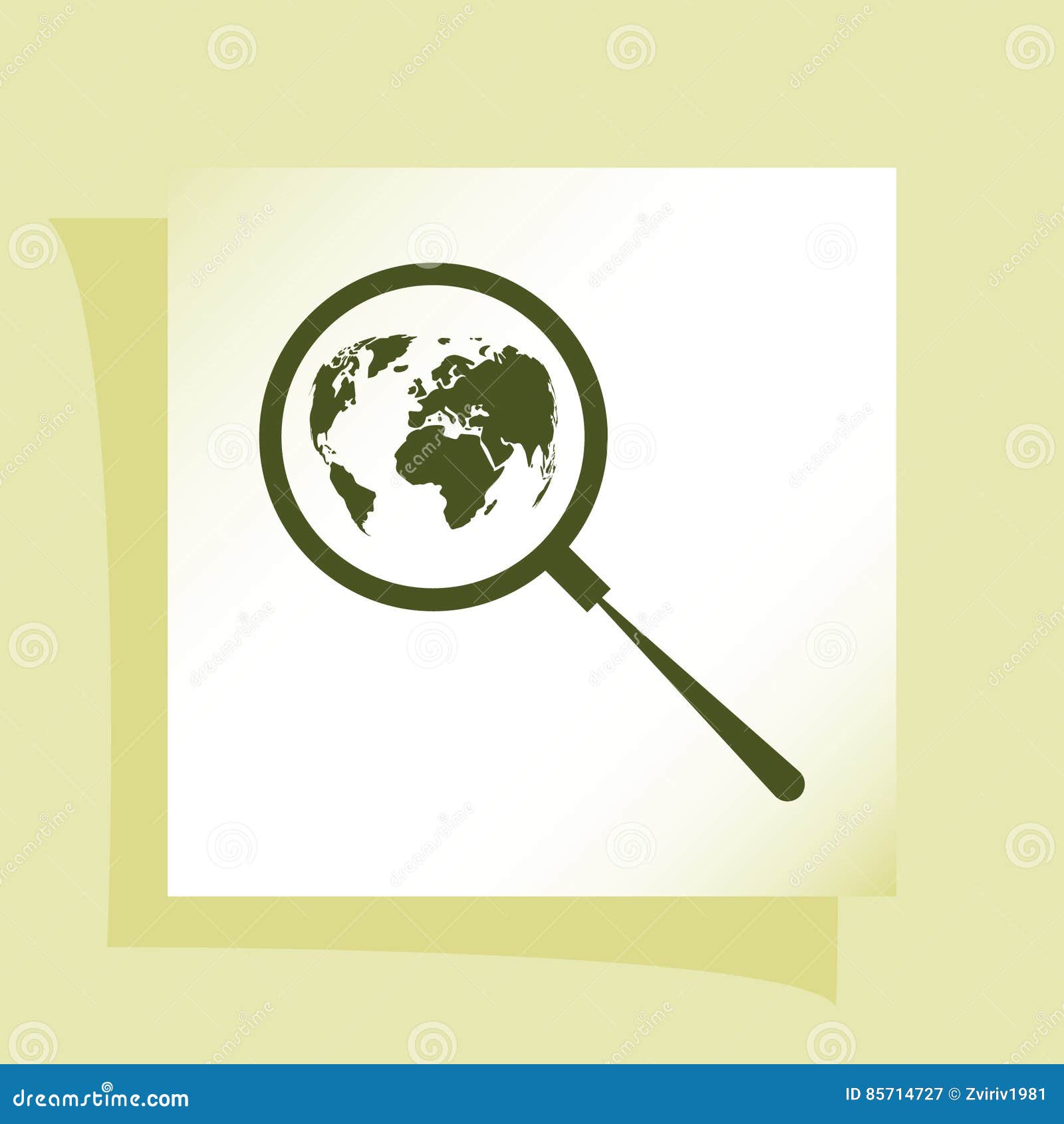 Analyzing the World. Magnifier Glass with Globe Stock Illustration ...