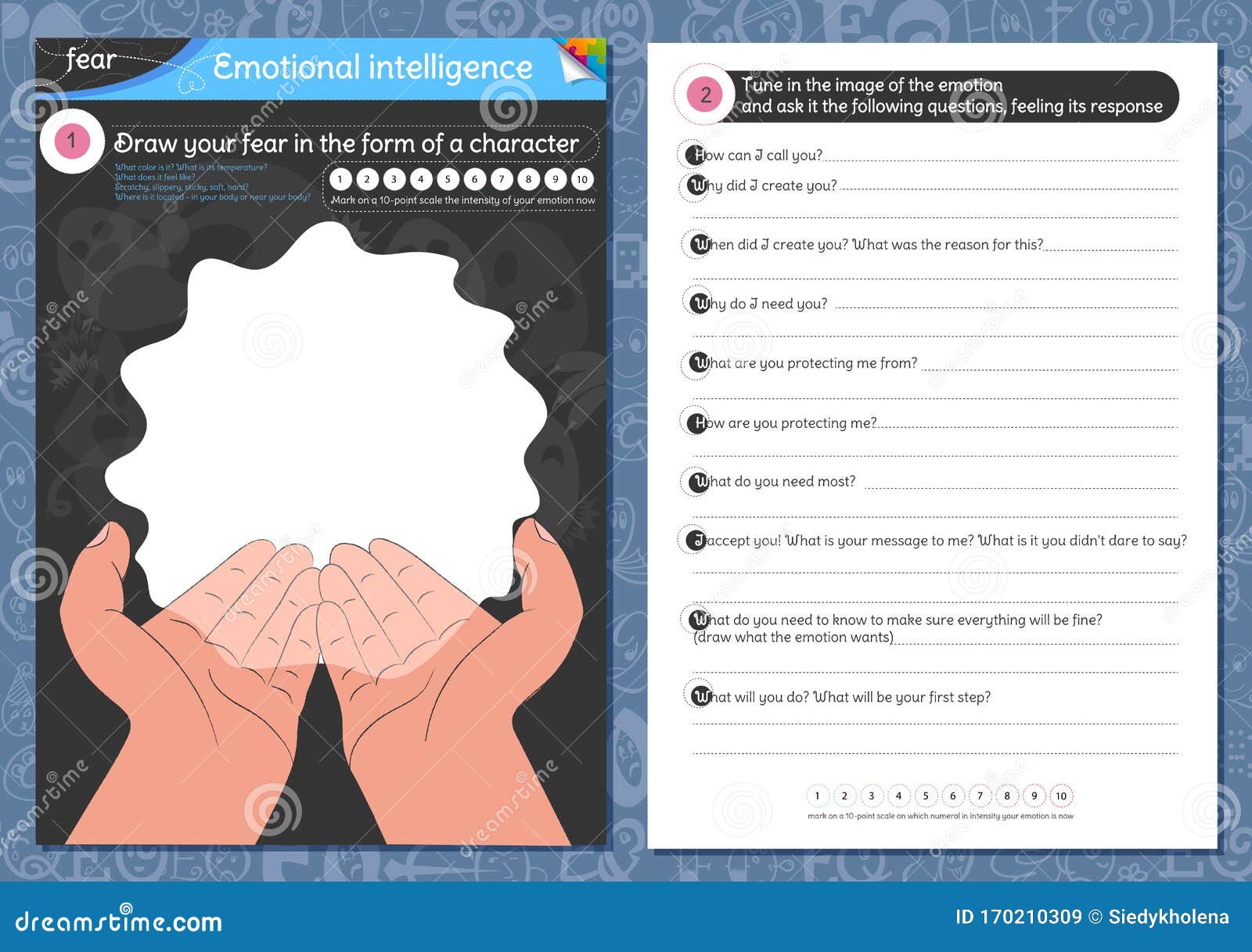 Analyzing Your Emotions of Fear Hands Stock Illustration - Illustration ...