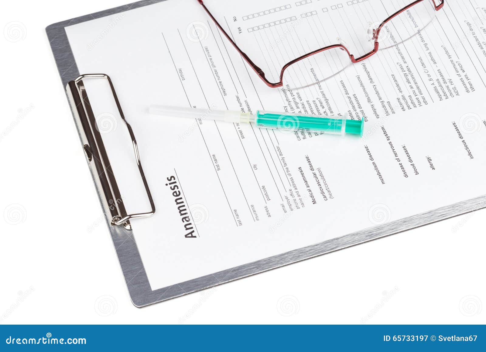 Anamnesis Form on the Clipboard Stock Image - Image of recipe ...