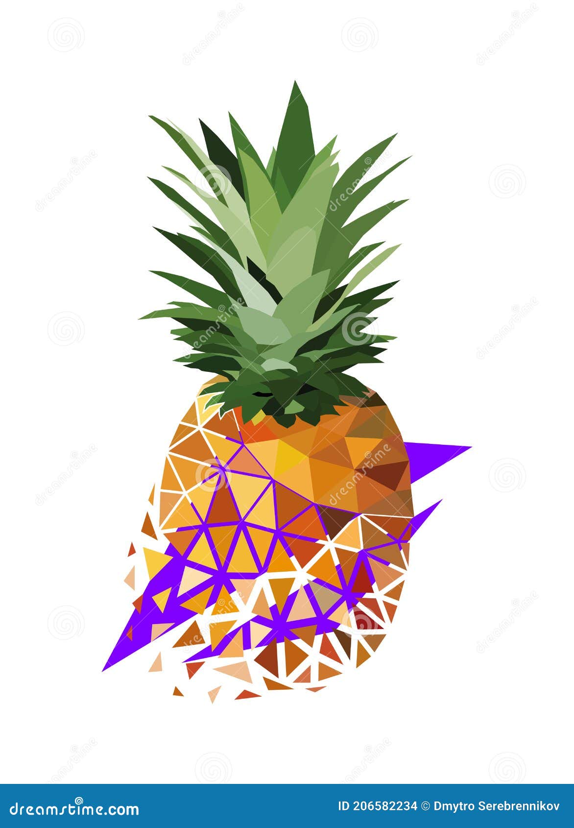 Ananas De Vecteur Dans Le Style Poly Illustration Stock - Illustration ...