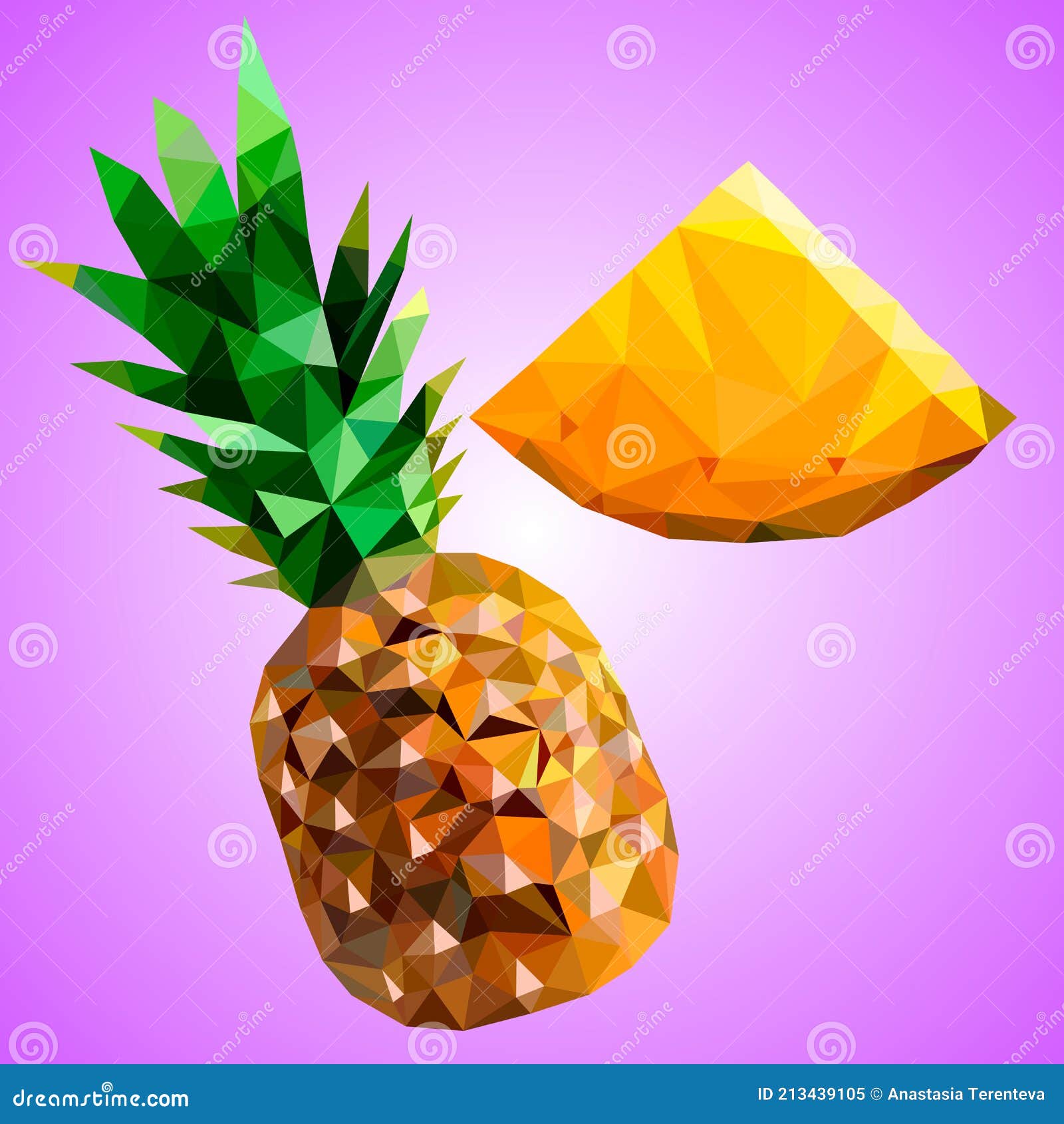 Ananas En Style Polygonal. Fruit Vectoriel Illustration de Vecteur ...