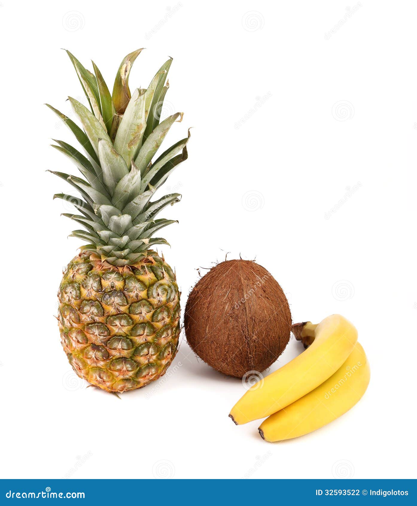 Ananas, Noix De Coco Et Banane Photo stock - Image du nourriture, vert ...
