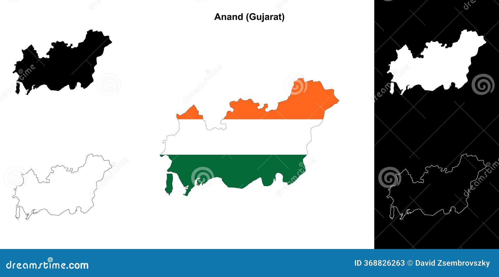 Anand District Gujarat State, Republic Of India Map Vector Illustration ...