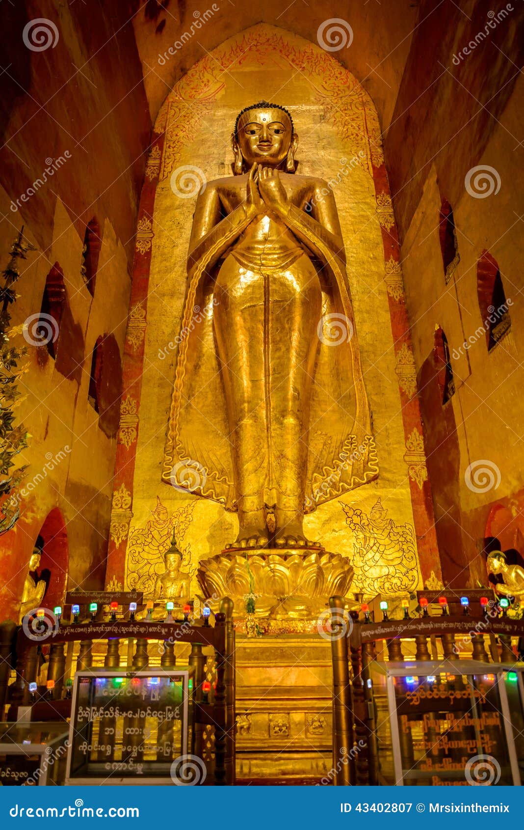 Ananda Golden Buddha Statue Stock Image - Image of architecture, pagoda ...