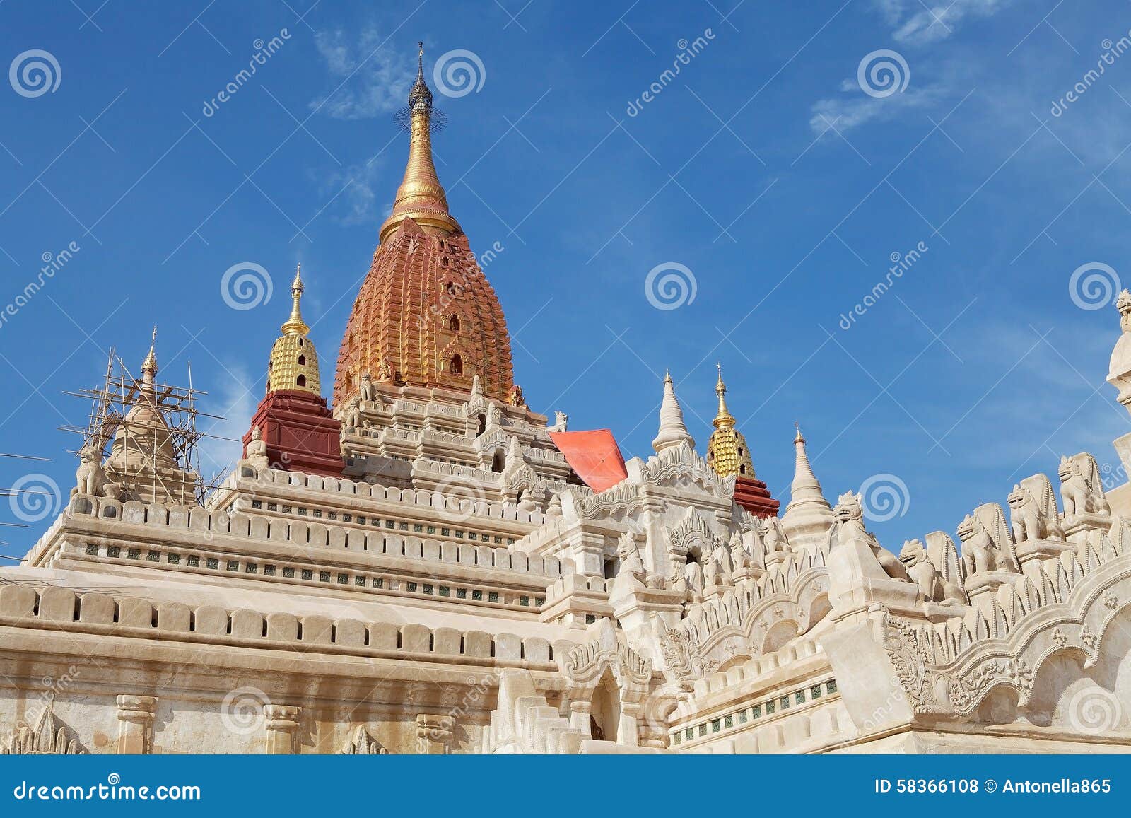 Ananda Temple in Bagan, Myanmar Stock Photo - Image of dome, tradition ...