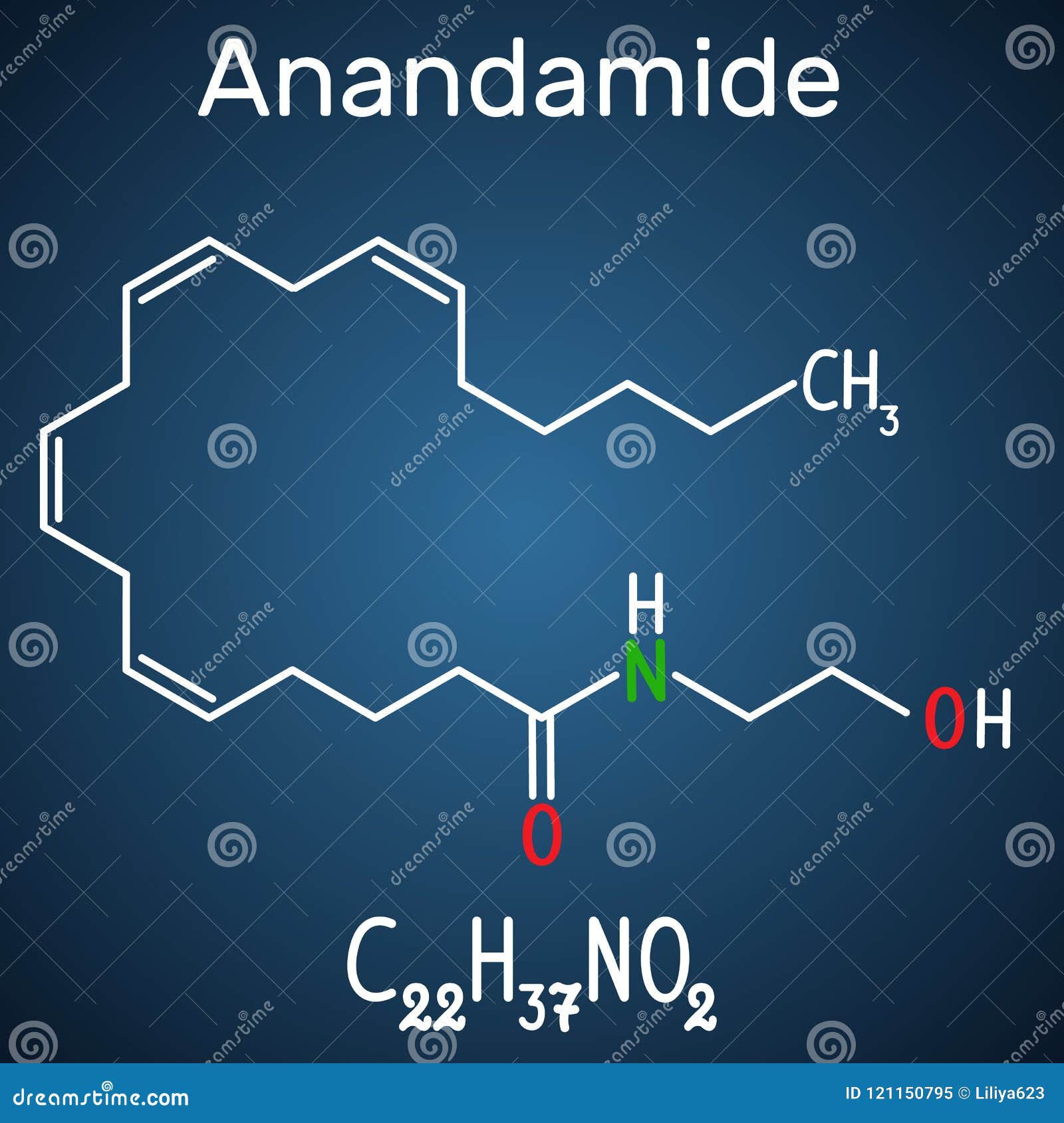 Anandamide Molecule. It Is Endogenous Cannabinoid Neurotransmitter ...