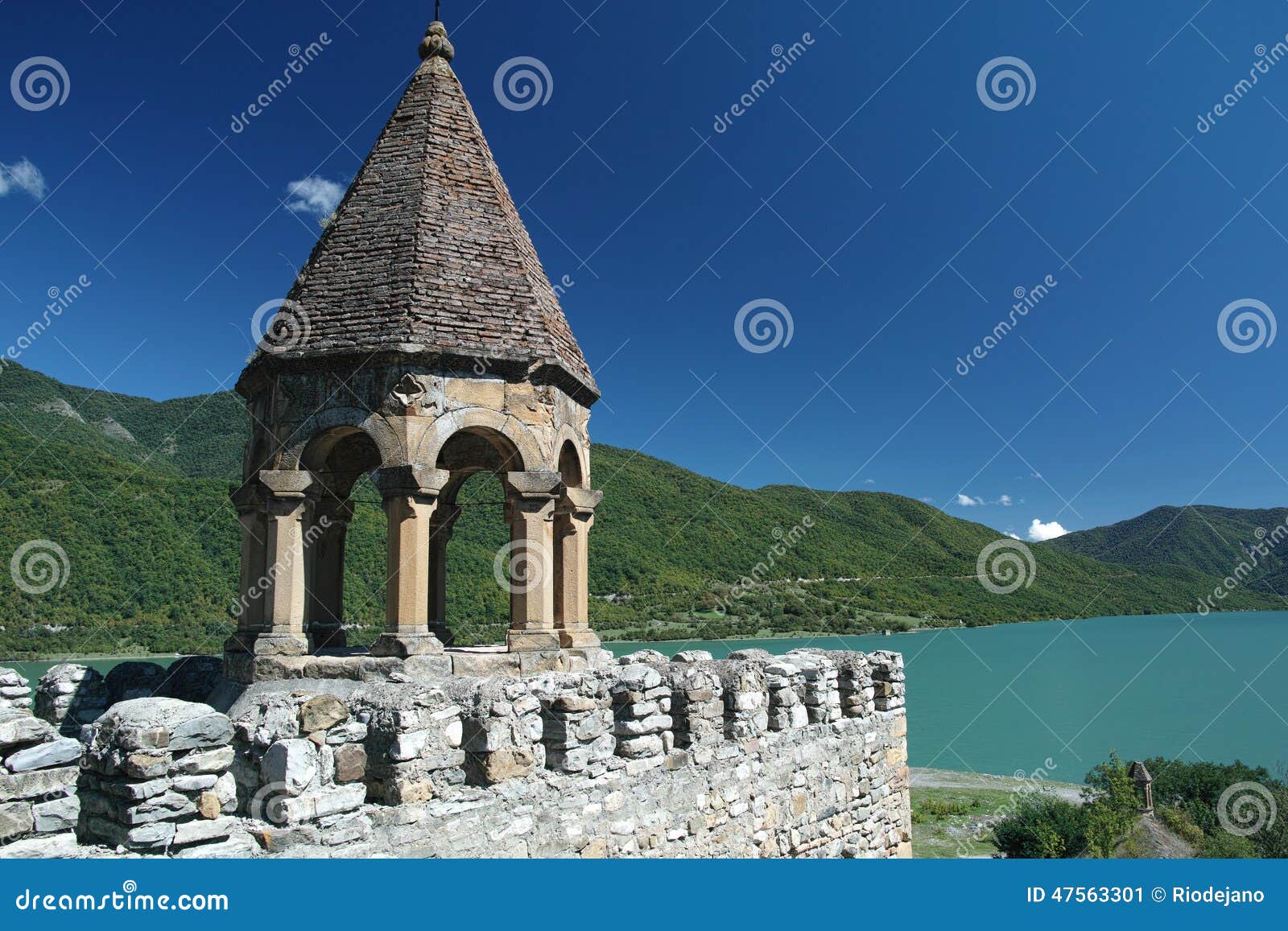 Ananuri castle stock image. Image of clouds, hills, architectural ...