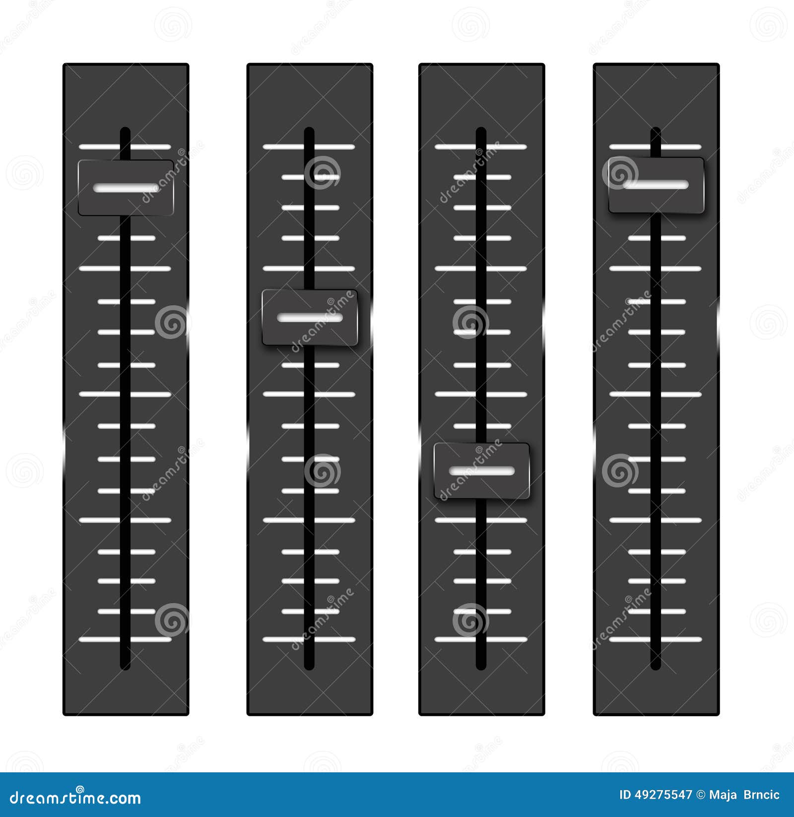 Hi-End UI Analog Volume Equalizer, Level Mixer, Volume Knob Chrome ...