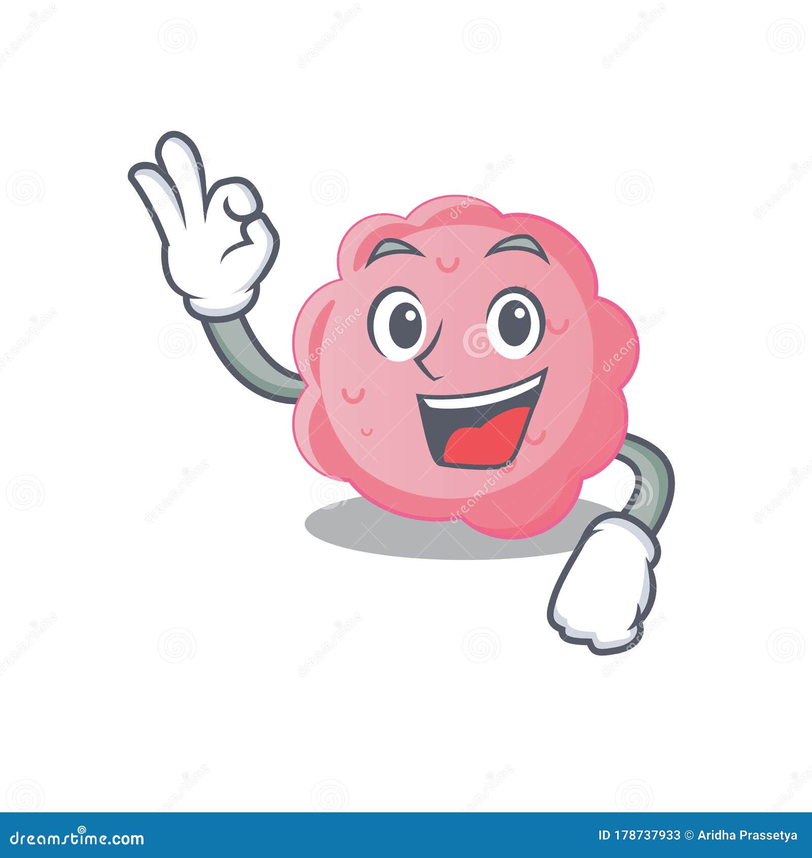 Anaplasma Phagocytophilum Mascot Design Style With An Okay Gesture