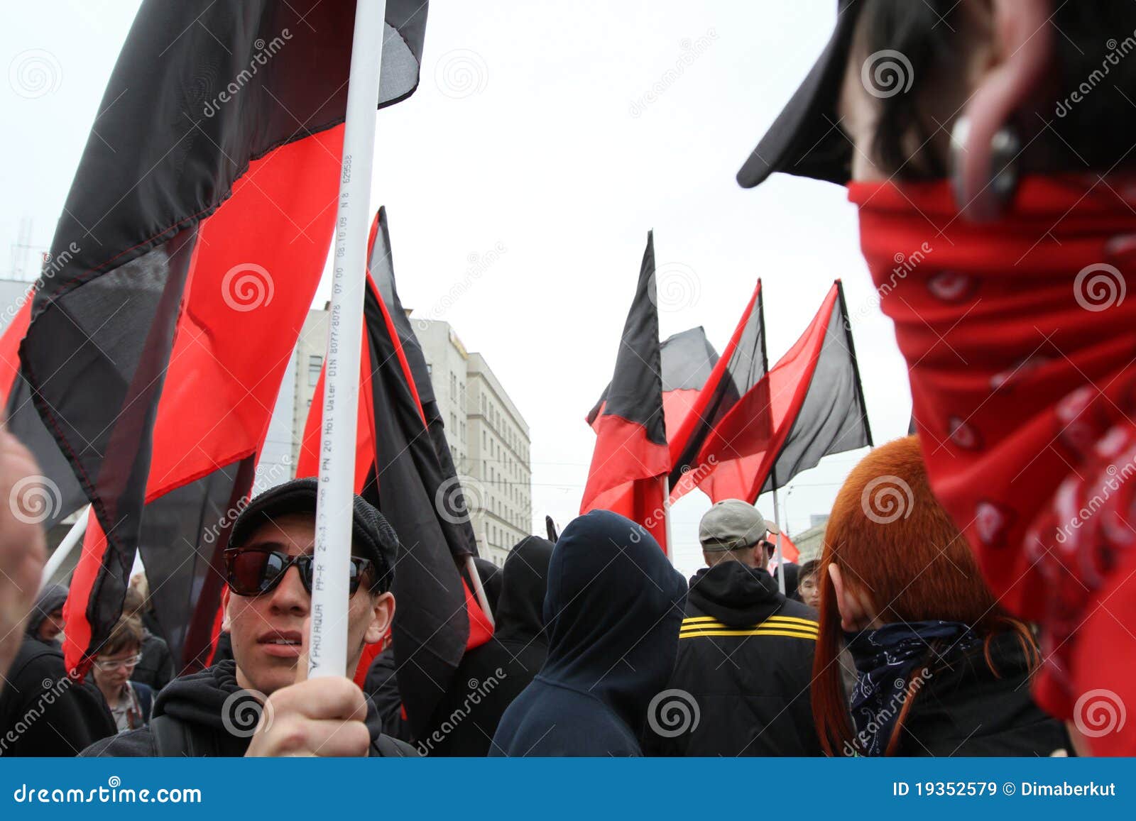 Anarchists Demonstrations in Moscow. Editorial Stock Image - Image of ...