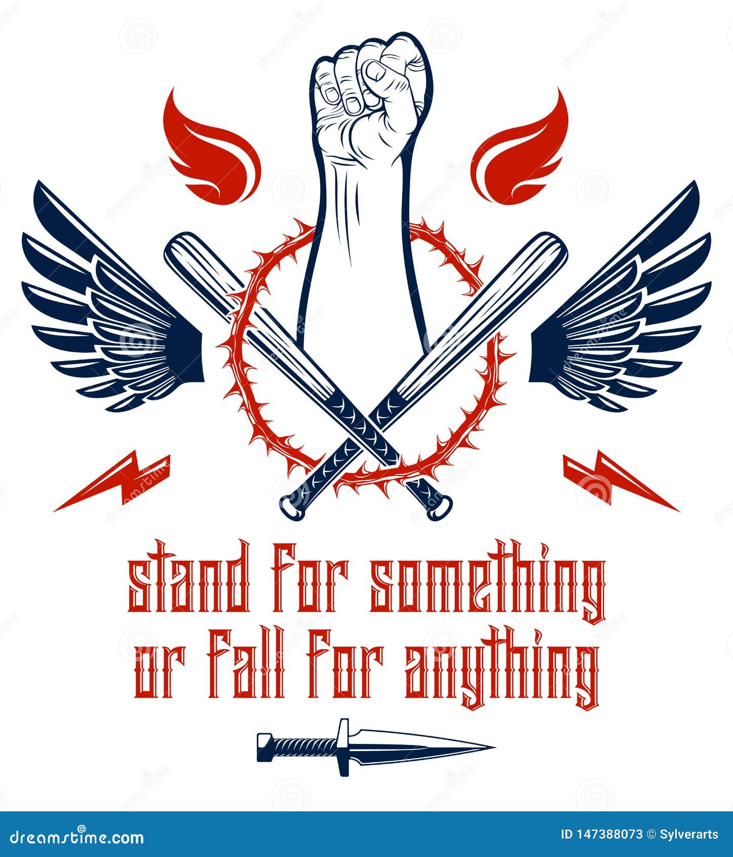 Anarchy and Chaos Aggressive Emblem or Logo with Strong Clenched Fist ...