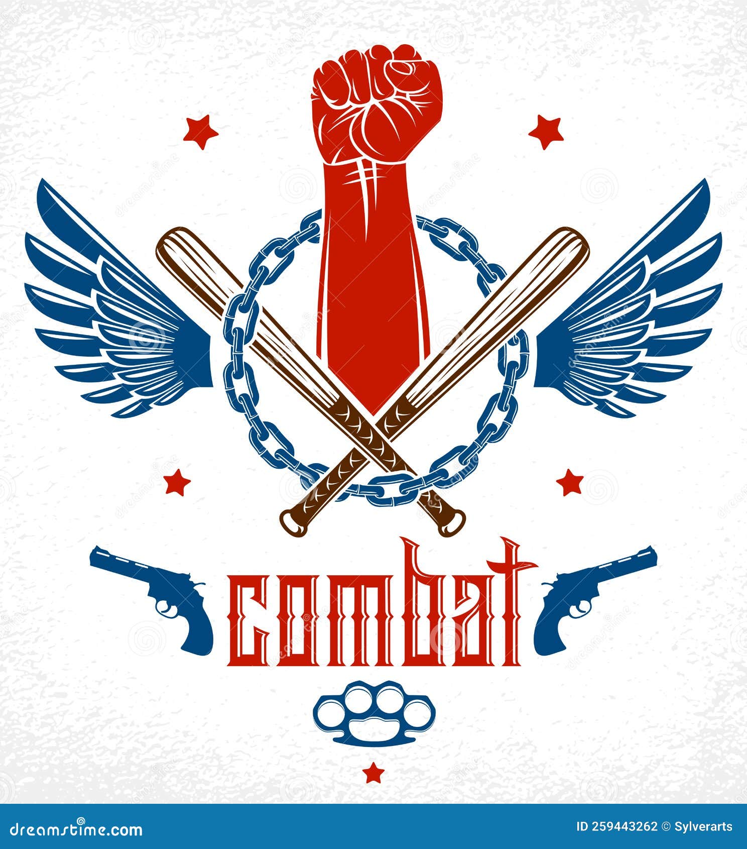 Anarchy and Chaos Aggressive Emblem or Logo with Strong Clenched Fist ...