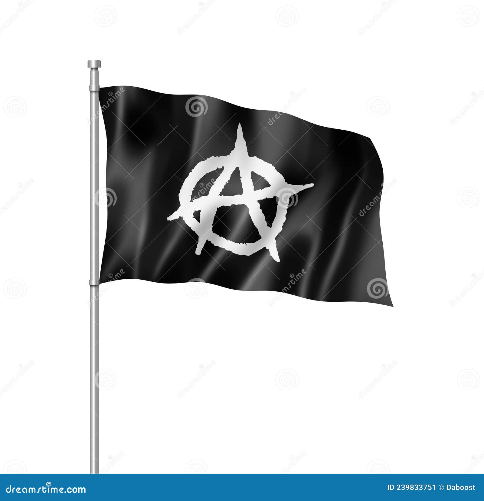 Anarchy Flag Isolated on White Stock Illustration - Illustration of ...