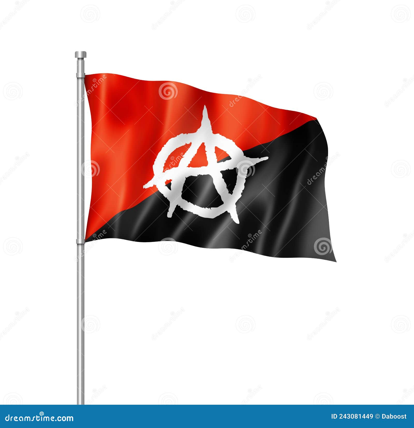 Anarchy Flag Isolated on White Stock Illustration - Illustration of ...