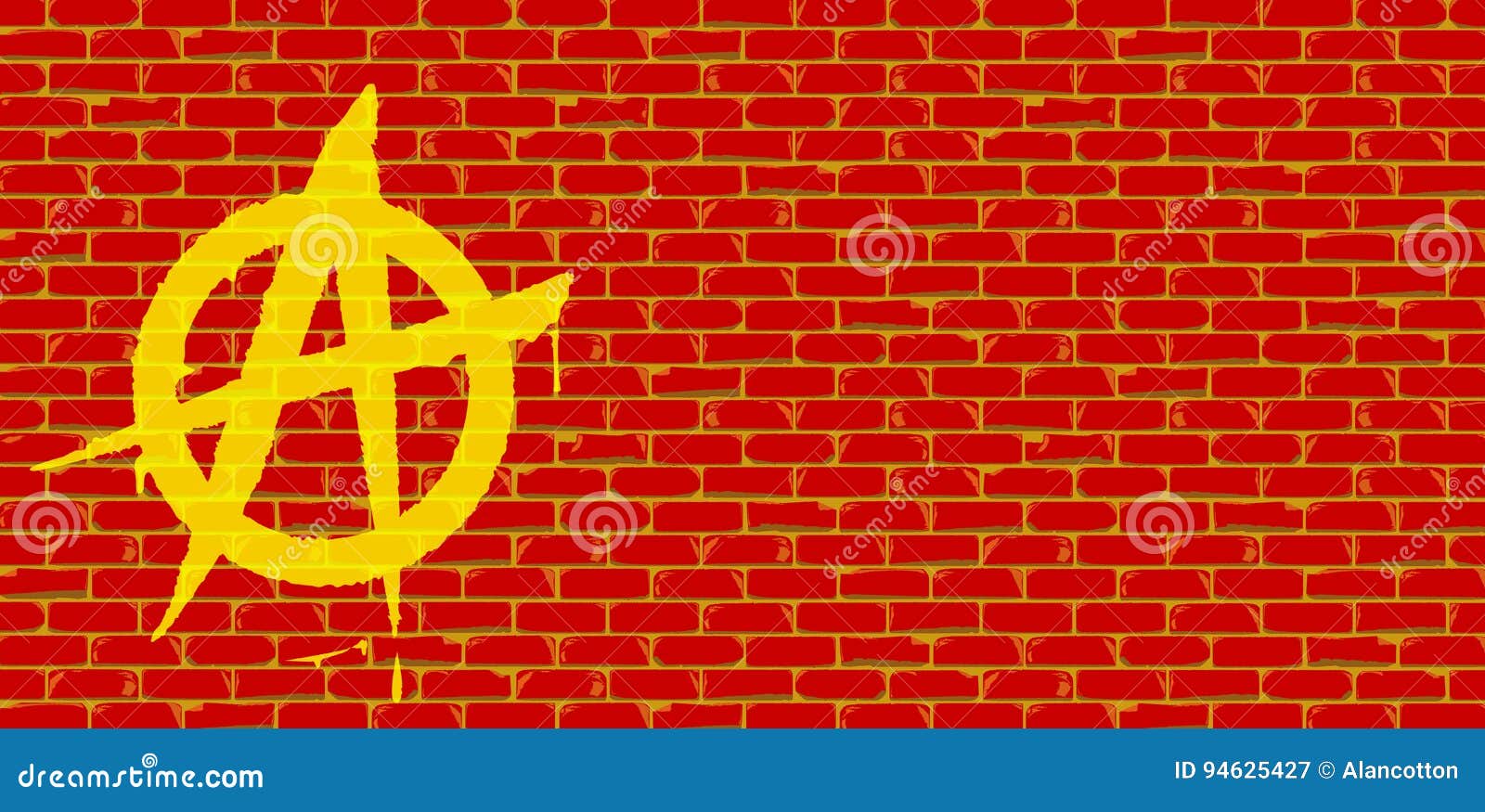 Anarchy Graffiti Red Brick Wall Stock Vector - Illustration of symbol ...