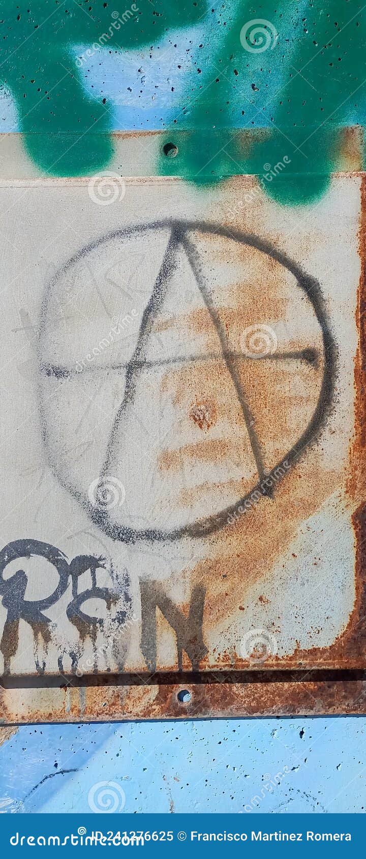 Anarchy Graffiti Seen on a Metal Background Stock Image - Image of ...