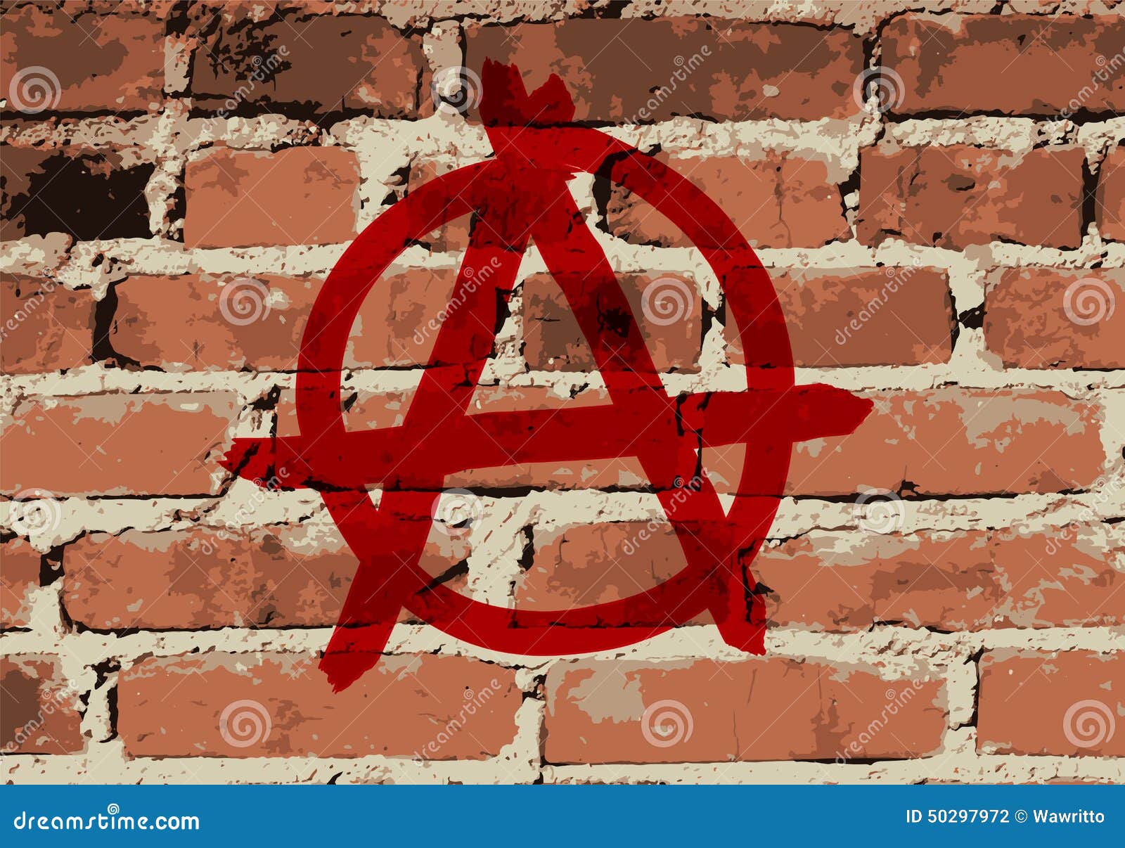 Anarchy Sign on Brick Wall Texture, Stock Illustration - Illustration ...