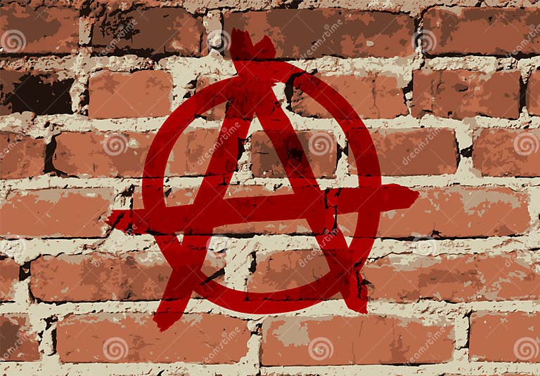 Anarchy Sign on Brick Wall Texture, Stock Illustration - Illustration ...