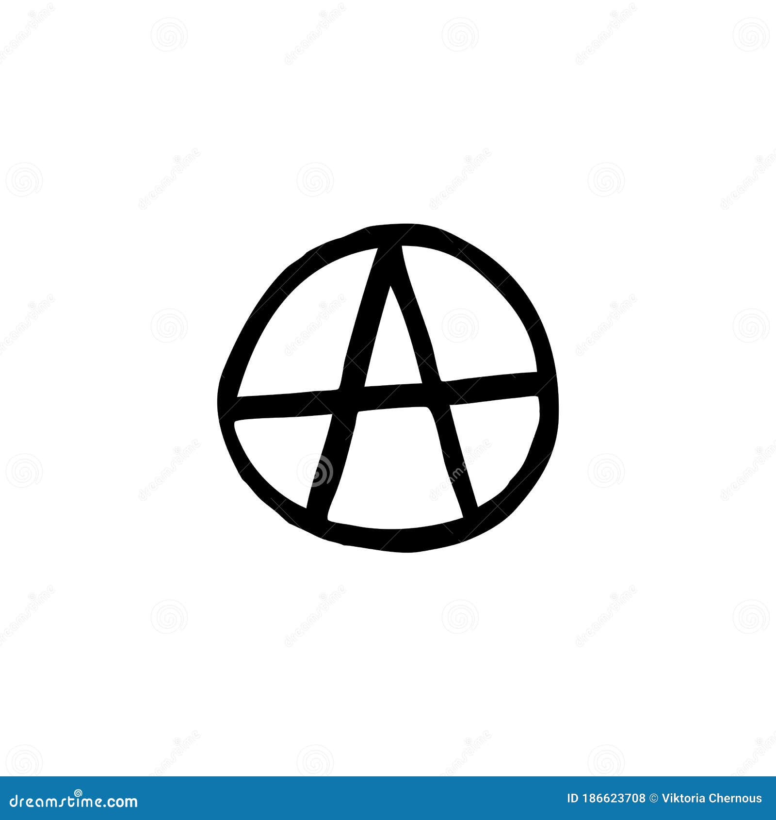 Anarchy Sign Doodle Icon, Vector Illustration Stock Illustration ...