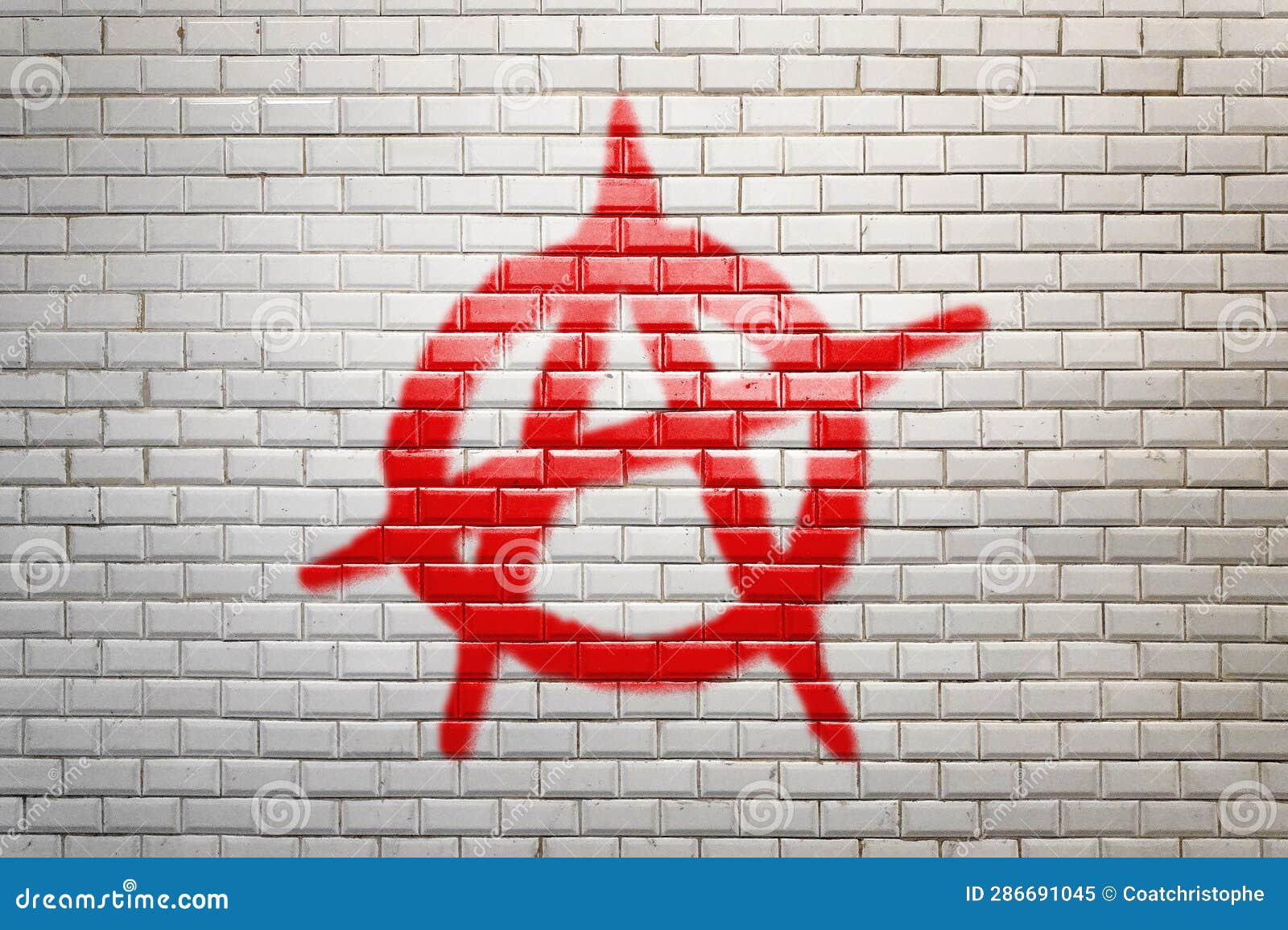 Anarchy Sign Painted on a White Faience Wall Stock Image - Image of ...