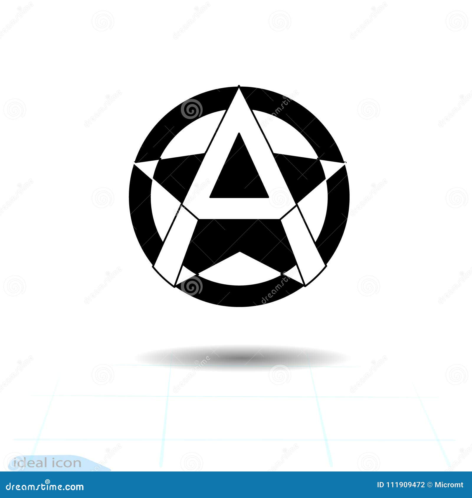 Anarchy Sign. Vector Image, White Background. Anarchist Star ...