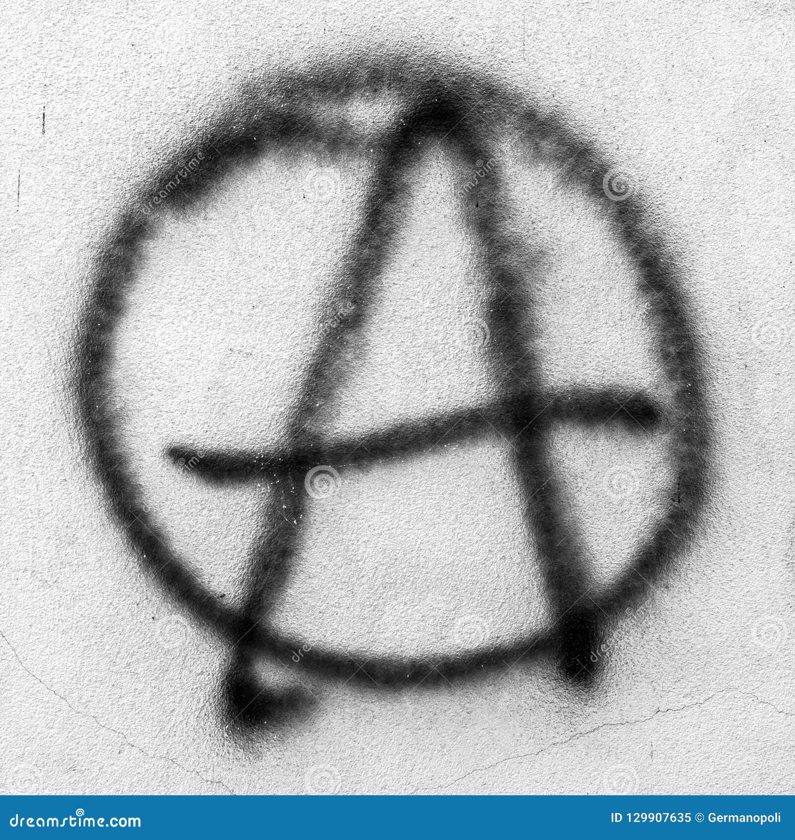 Anarchy symbol graffiti stock image. Image of texture - 129907635