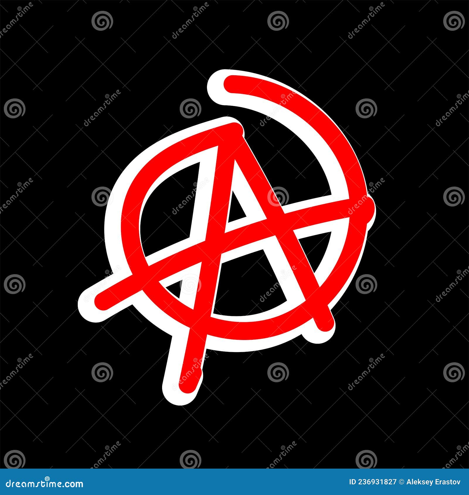 Anarchy Symbol Isolated. Drawn by Hand Stock Vector - Illustration of ...