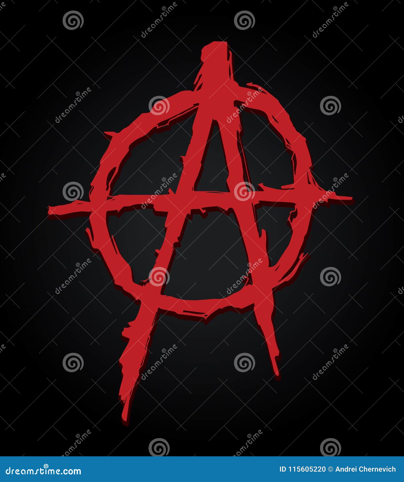 Anarchy Symbol Isolated. Drawn By Hand. Cartoon Vector | CartoonDealer ...