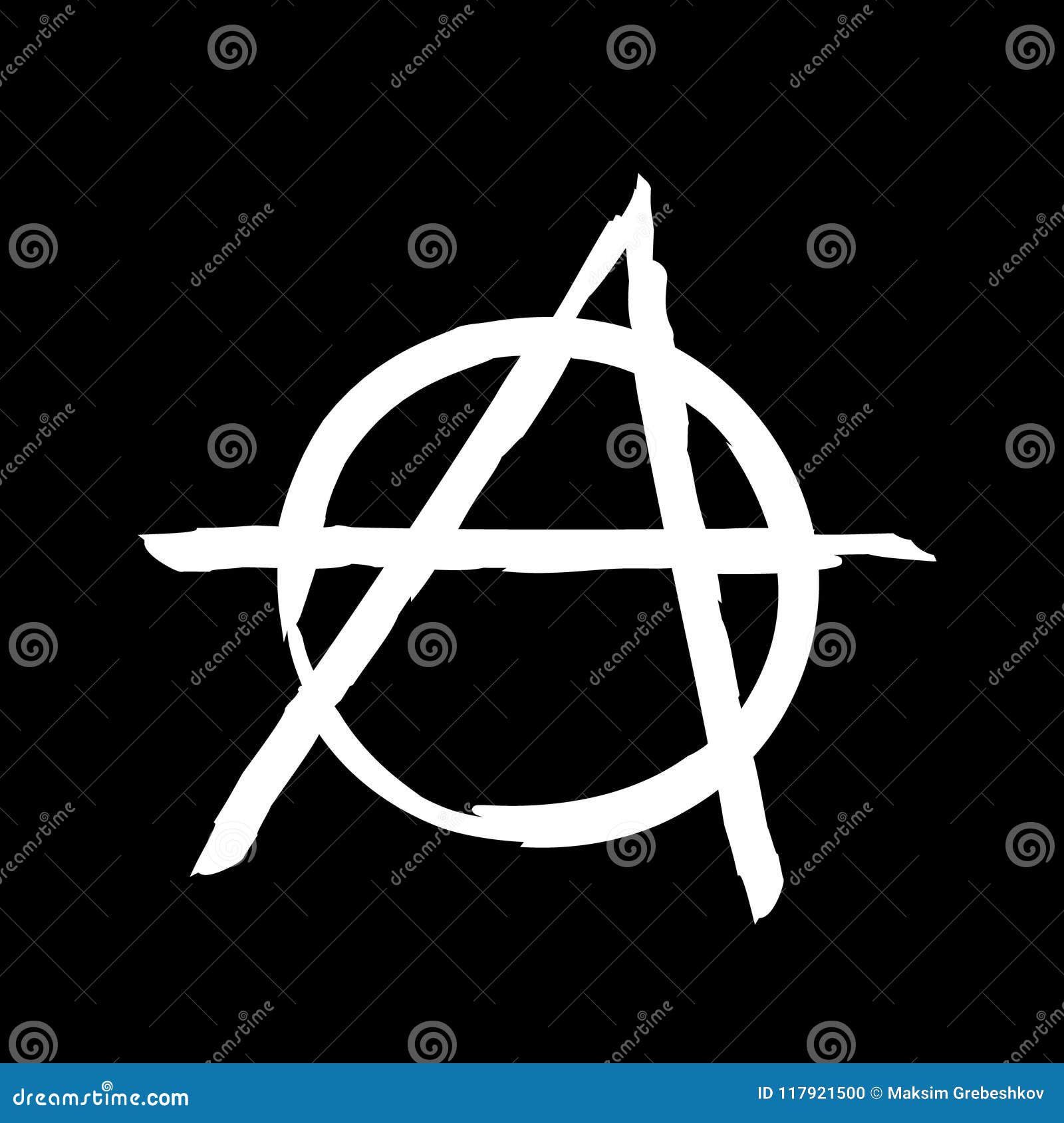 Anarchy Symbol. Vector Sign Stock Vector - Illustration of rebel, brush ...
