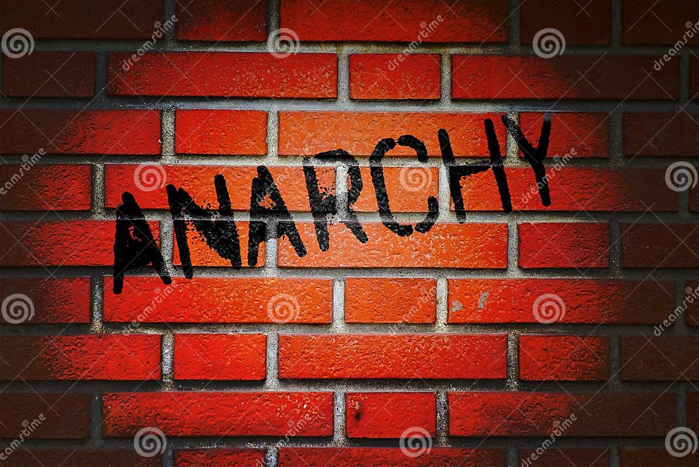 Anarchy Written on Brick Wall Stock Photo - Image of blocks, pattern ...