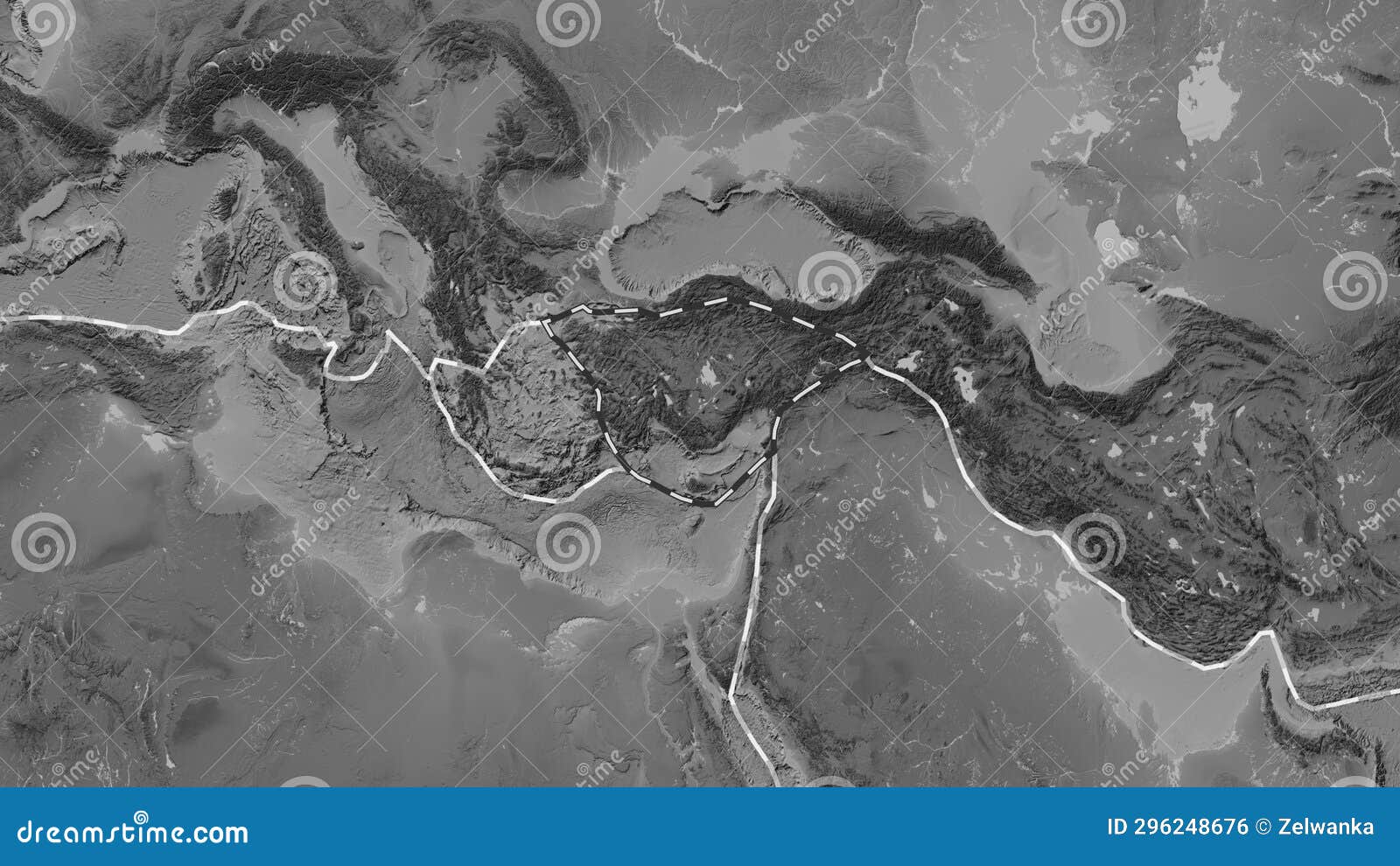 Anatolian Plate Tectonics, North And East Anatolian Fault, Gray Map ...